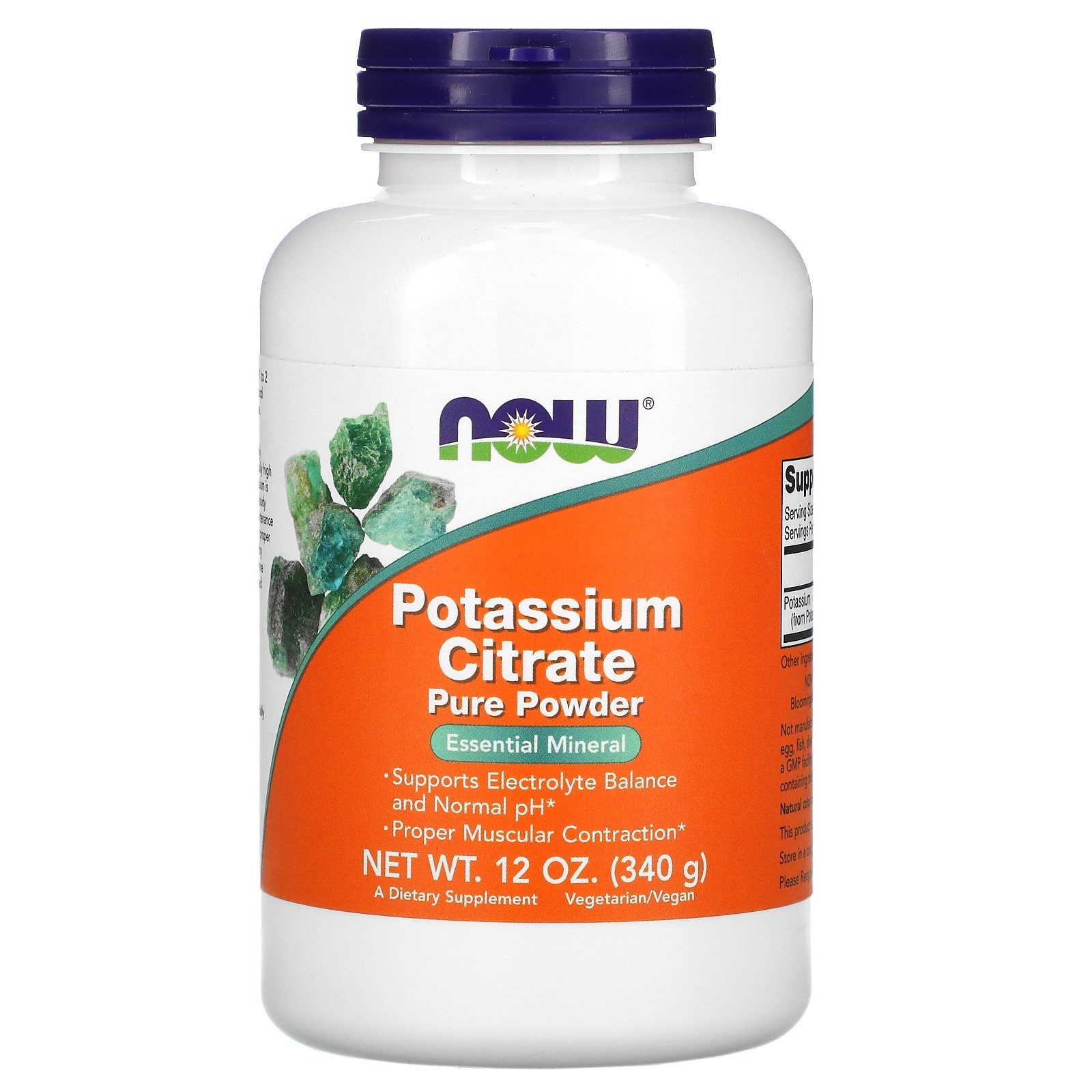 Now Foods Potassium Citrate Pure Powder 340g - FitAndHealthy.ro