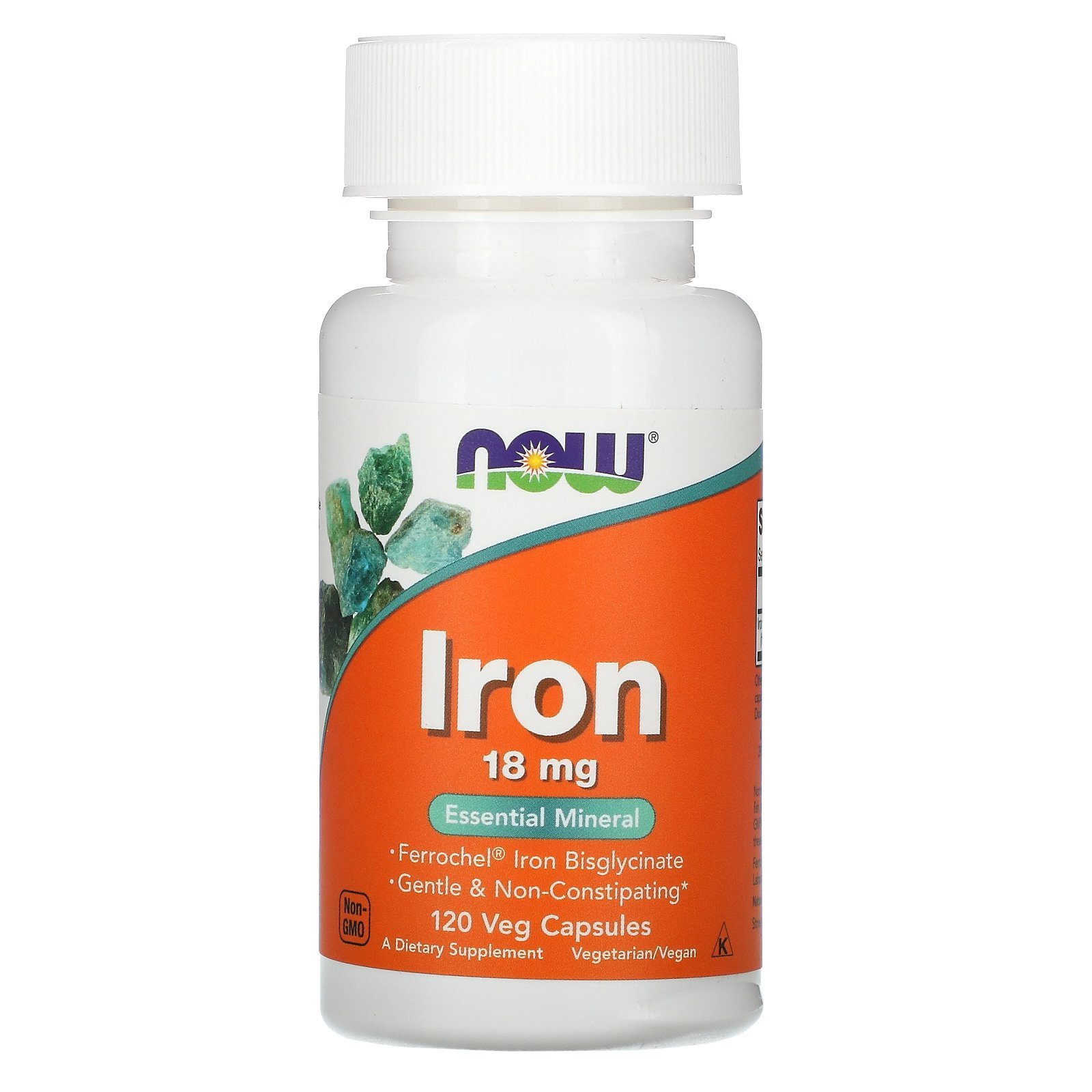 Now Foods Iron 18mg 120 Veg Capsules - FitAndHealthy.ro