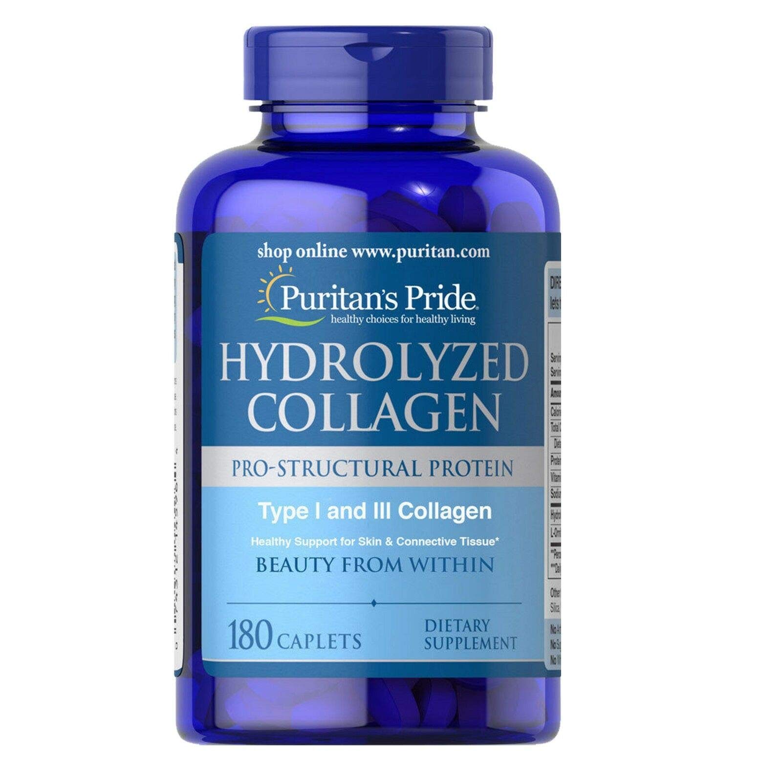 Puritans Pride Hydrolyzed Collagen 180 Caplets - FitAndHealthy.ro